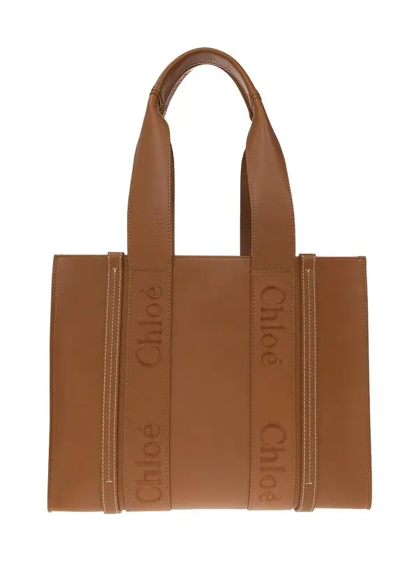 Chloé Woody Medium Shopper Bag - Brown