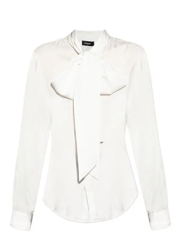 Dsquared2 Shirt With Decorative Neckline Tie - White