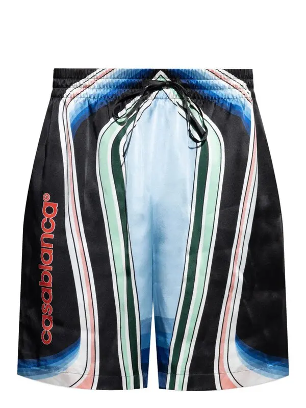 Casablanca Silk Shorts - Multicolour