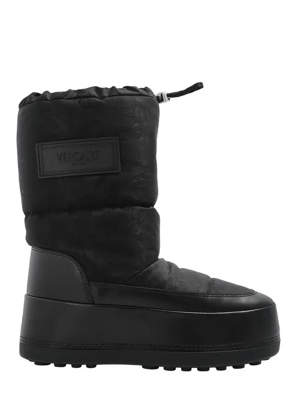 Versace Snow Boots With Logo - Black
