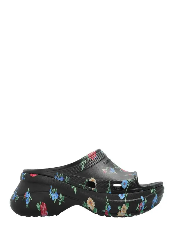 Balenciaga Pool Crocs Slides - Black