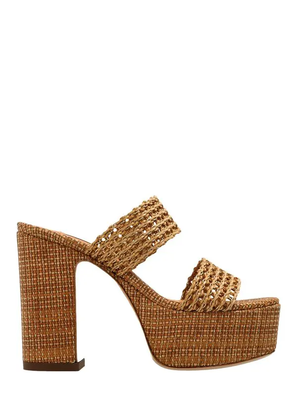 Casadei Goldeneye Platform Slides - Brown
