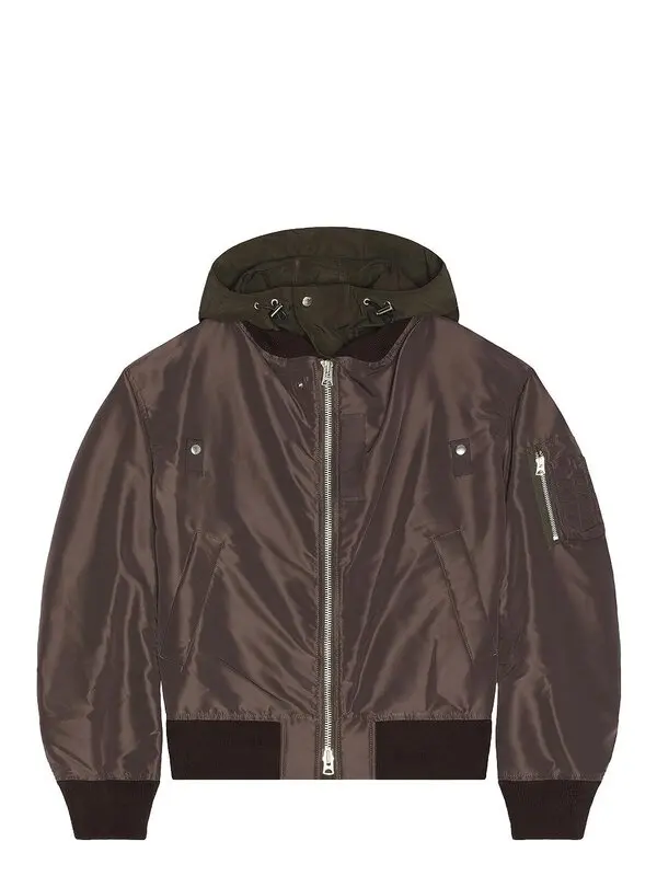Sacai Nylon Twill X Grosgrain Blouson - Brown & Khaki
