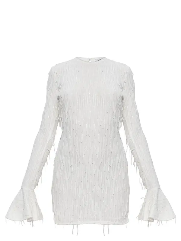 Remain Birger Christensen Fringe Detailed Mini Dress - White
