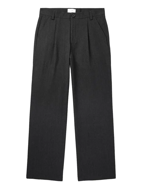 Oliver Spencer Orsman Wide-leg Herringbone Trousers - Gray