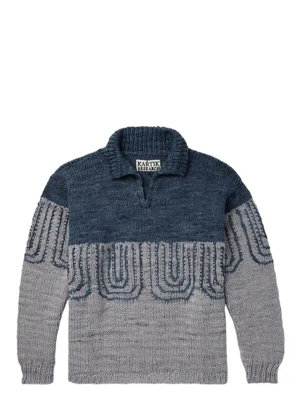 KARTIK RESEARCH Jacquard-knit Wool Sweater - Blue