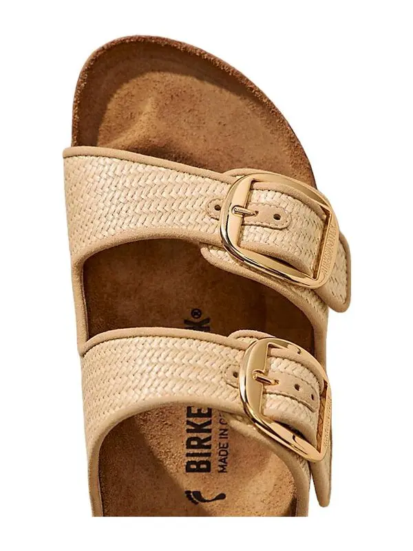 BIRKENSTOCK Arizona Raffia Big Buckle Sandals - Natural