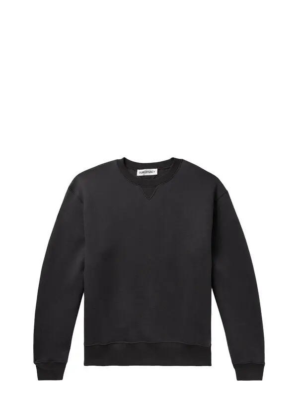 Our Legacy Cotton And Wool-blend Jersey Sweatshirt - Black