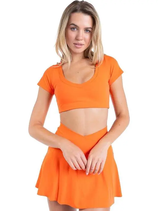 VITALITY Cloud Ii V Cropped Tee - Peach