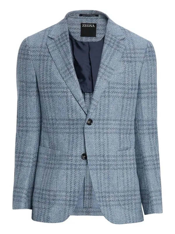 Zegna Maxi-plaid Woven Sport Coat - Br Blu Ck