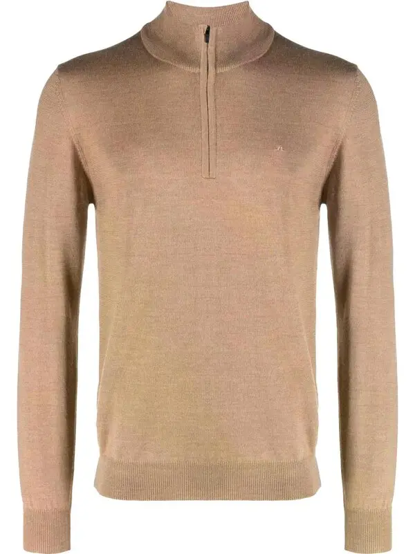 J. Lindeberg Kiyan Half-zip Merino Wool Jumper - Neutrals