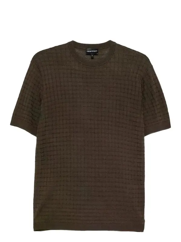 Emporio Armani Textured Round-neck Sweater - Green