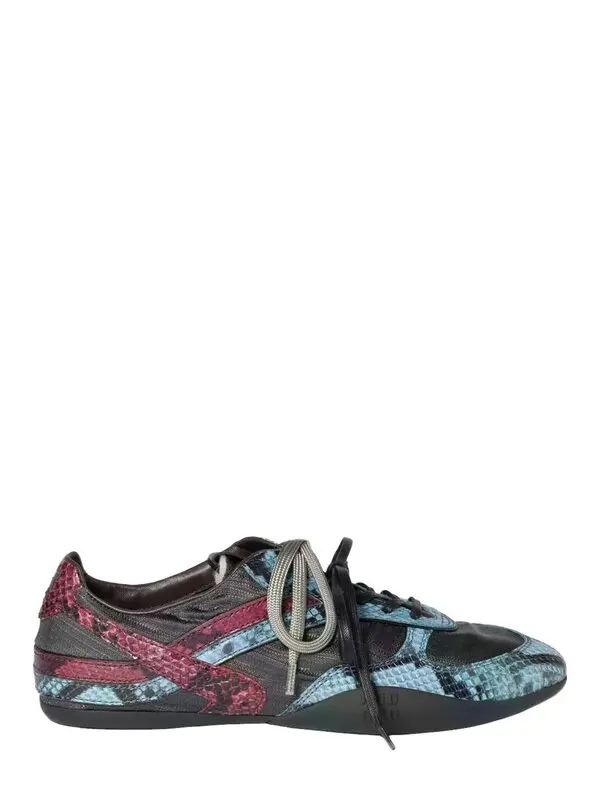 Miu Miu Snakeskin-insert Sneakers - Grey