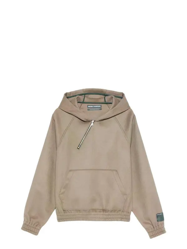 Reese Cooper Half-zip Knitted Hoodie - Grey