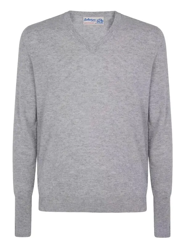 BALLANTYNE V-neck Cashmere Sweater - Grey