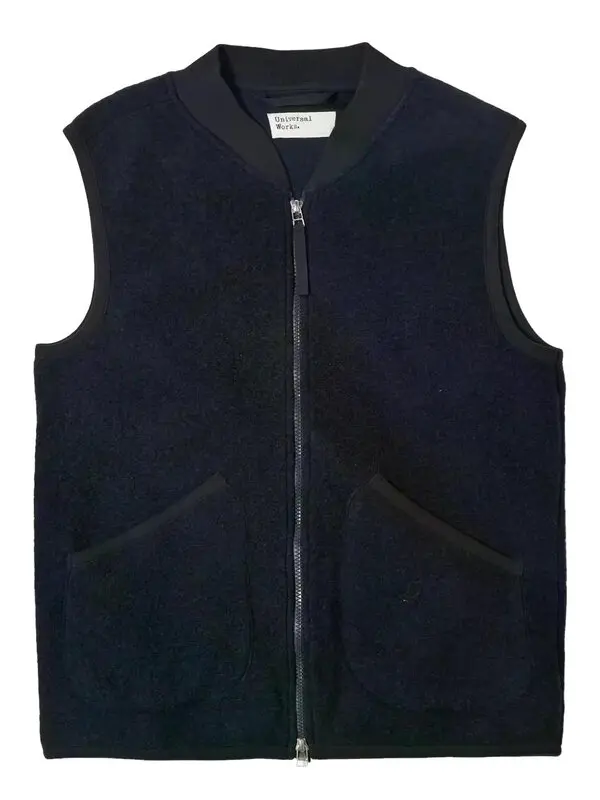 Universal Works Zip-front Fleece Vest - Blue