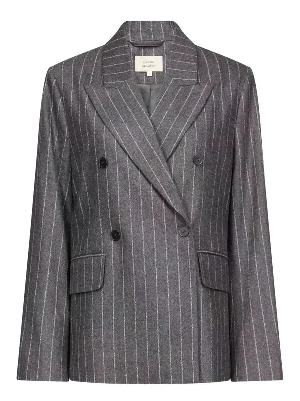 Loulou De Saison Kalen Pinstripe Double-breasted Blazer - Grey