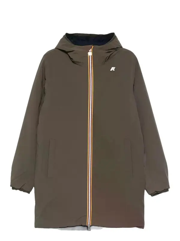 K-WAY Hooded Zip-front Jacket - Green