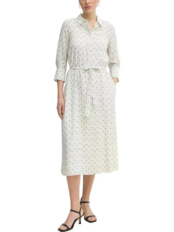JOOP! Floral-print Belted Shirt Dress - White