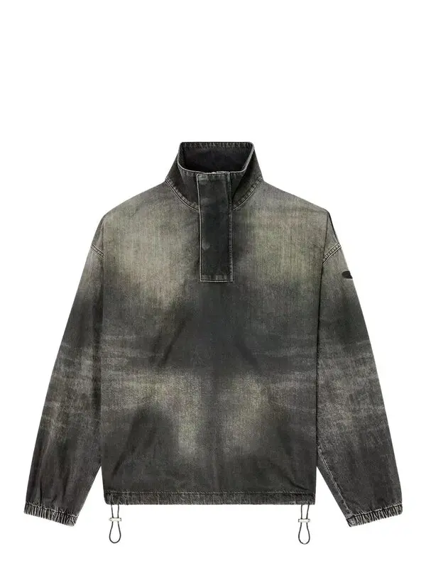 Diesel D-flow Half-zip Denim Shirt - Black