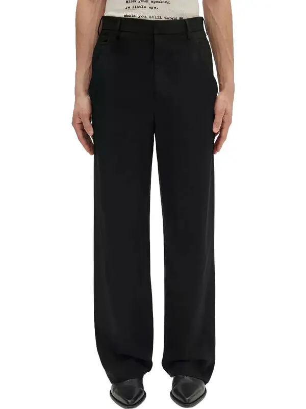 ANN DEMEULEMEESTER Pocketed Straight Leg Pants - Black
