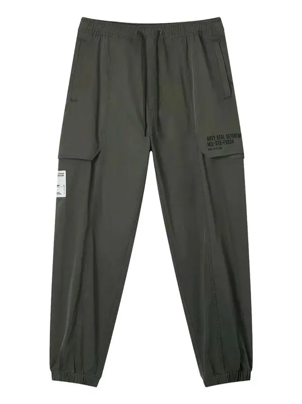 FINGERCROXX Cargo-pocket Elasticated Trousers - Green