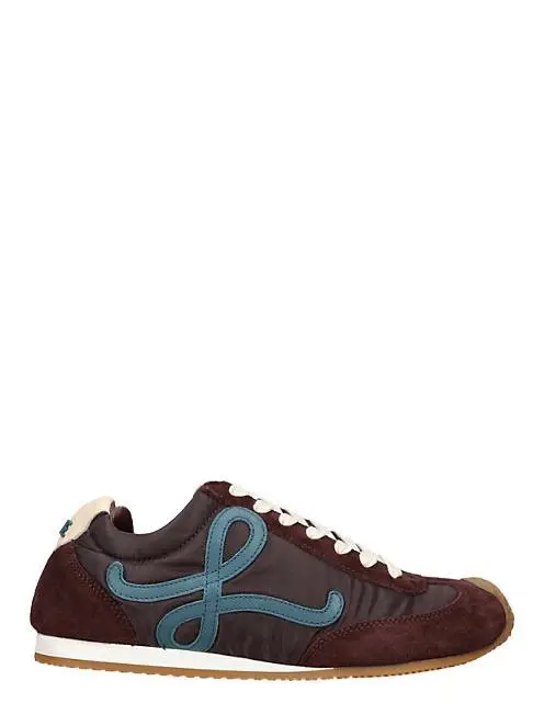 Loewe Ballet Runner 2.0 Nylon And Leather Trainers - Wine Comb