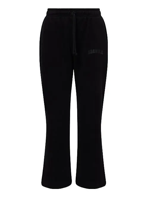 ADANOLA Varsity Straight-leg Cotton-blend Jogging Bottoms - Black