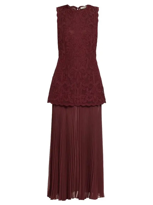 Ulla Johnson Auryn Appliqué Sleeveless Midi Dress - Mahogany