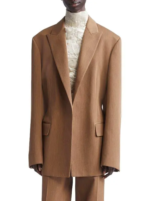 FFORME Malina Tailored Wool Blazer - Camel Melange