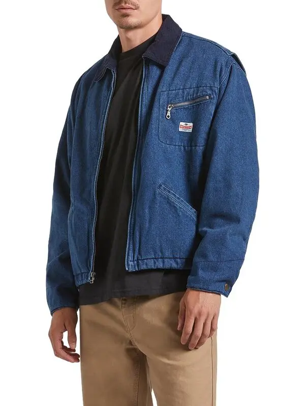 Brixton Altered Threads Garage Mechanic Denim Jacket - Medium Wash Denim