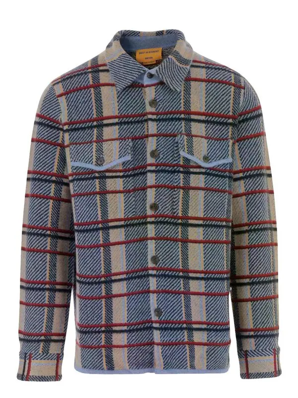 Guest In Residence Check Patch-pocket Shirt - Blue