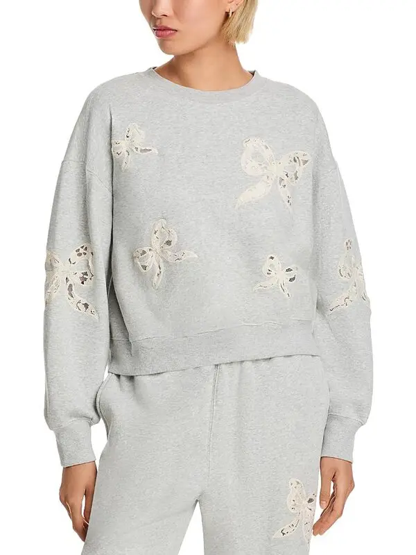 LoveShackFancy Linetta Sweater - Heather Grey