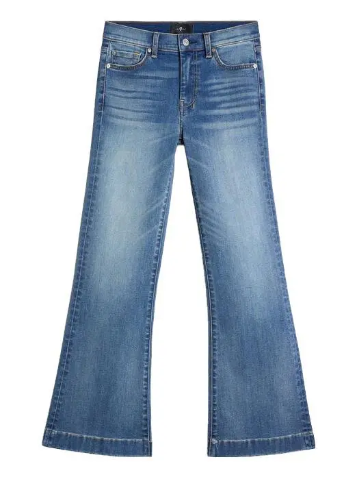 7 For All Mankind Short Inseam Dojo Flare Jeans - Blue