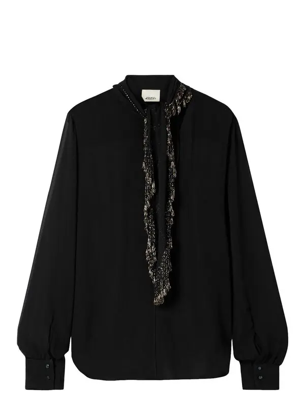 Isabel Marant Elaura Bead-embellished Blouse - Black