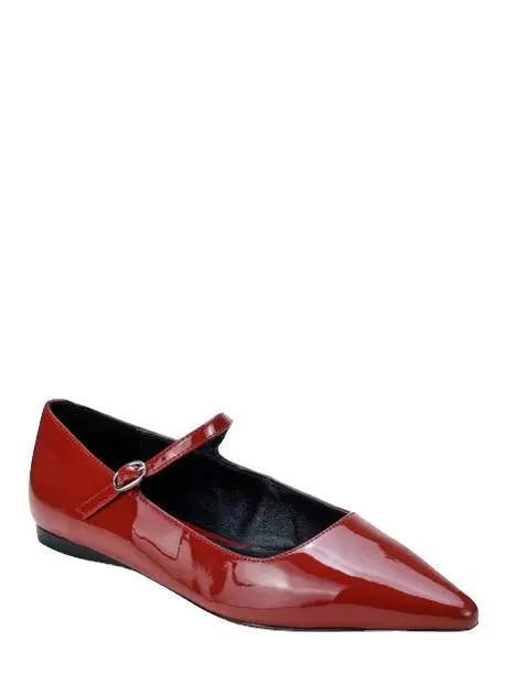 Yosi Samra Camille Pointed Toe Mary Jane Flat - Rust