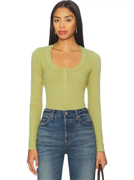 Free People Wide Awake Layering Top - Mosstone