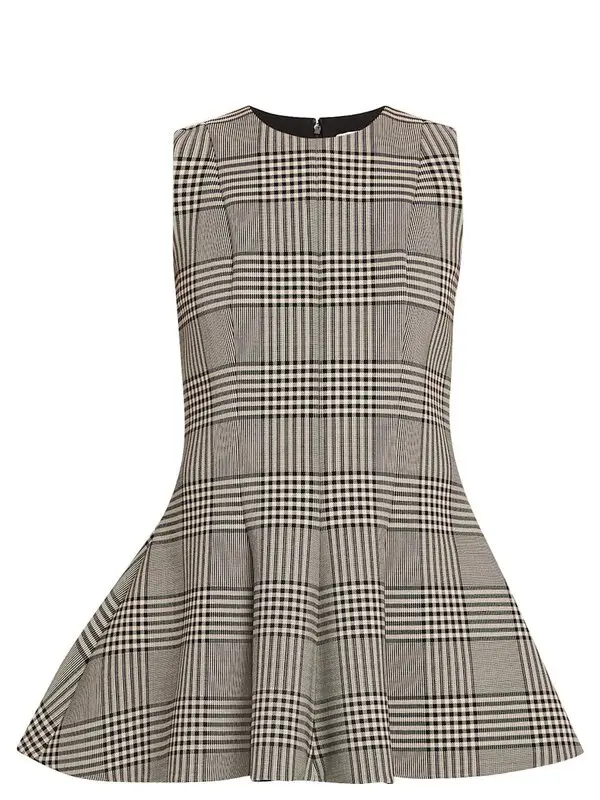 Brandon Maxwell The Sophie' Checkered Fit & Flare Mini Dress - Pow Plaid