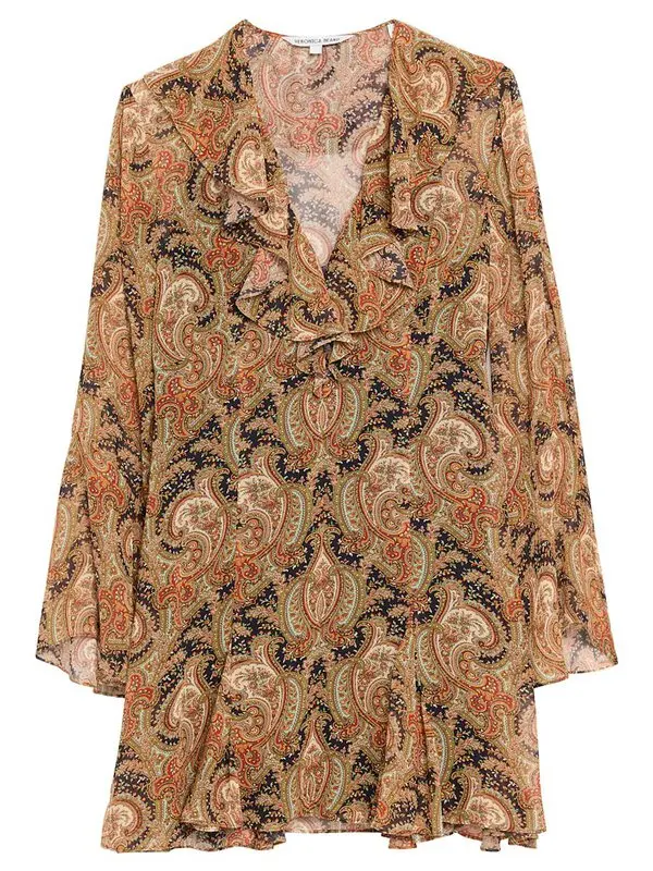 Veronica Beard Adrienne Silk Mini Dress - Navy Multi