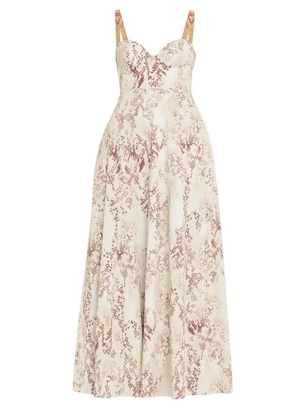 L'Agence Sutton Snake Maxi Dress - Light Sage Multi Desert Snake
