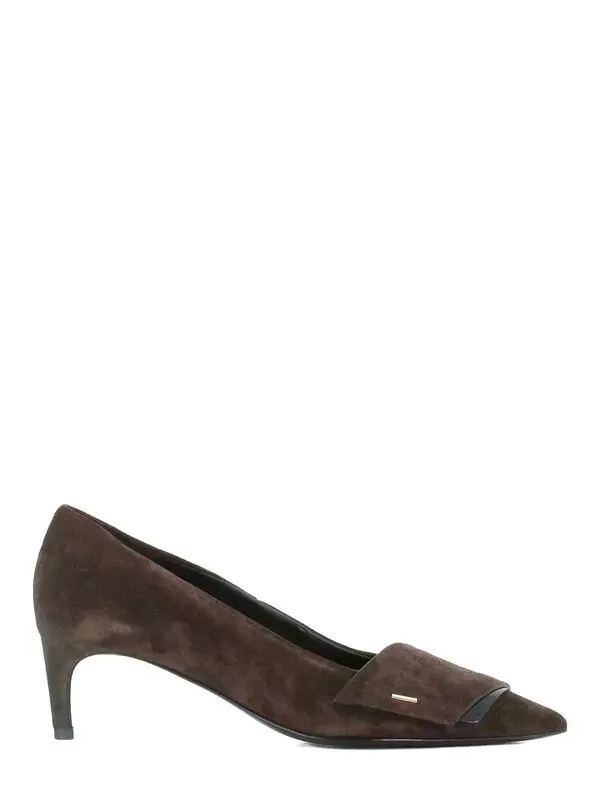 DEL CARLO 55mm Pointed Toe Suede Pumps - Brown