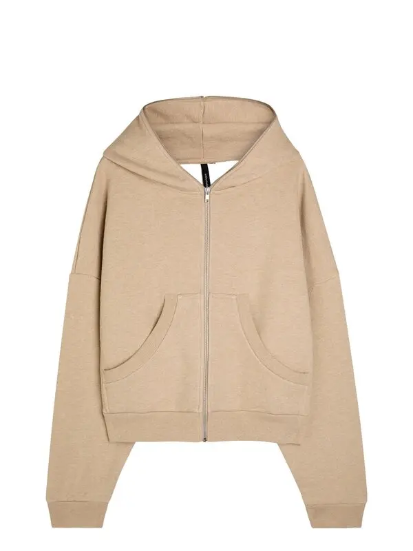 ENTIRE STUDIOS Eternal Zip Hooded Cotton Sweatshirt - Taupe