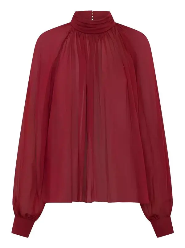 NICHOLAS Solene High-neck Long-sleeve Top - Red