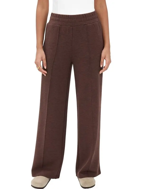 Varley Wide Leg Trousers - Coffee Bean Marl