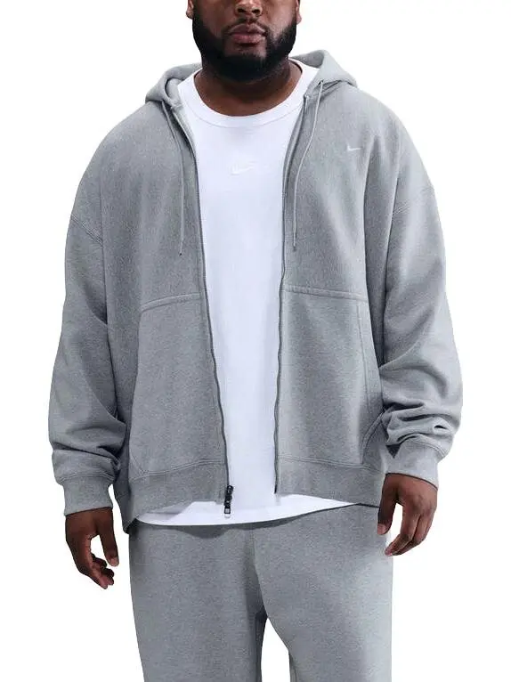 Nike Life Fleece Full-zip Hoodie - Dark Grey Heather