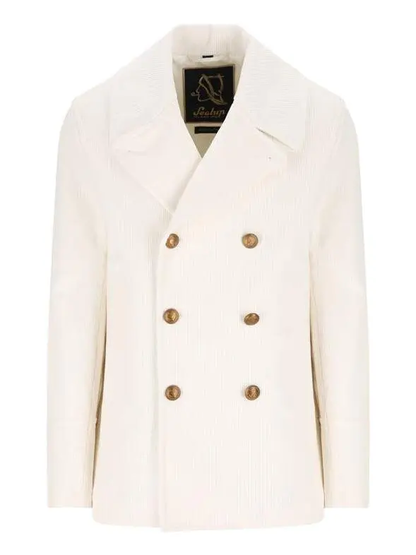 SEALUP Amalfi Gold Velvet Coat - White