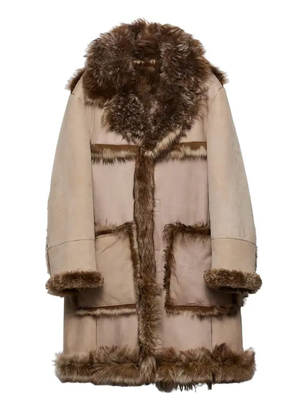 Prada Shearling Coat - Mud