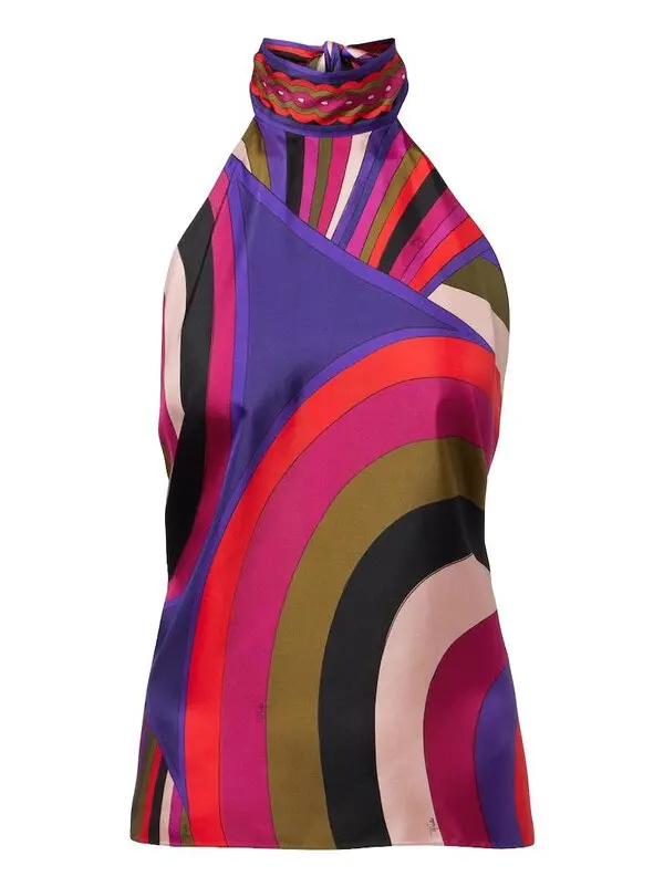 Emilio Pucci Iride Silk Satin Top - Multicoloured