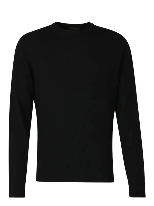 ZANONE Crew Neck Wool Knit Sweater - Black