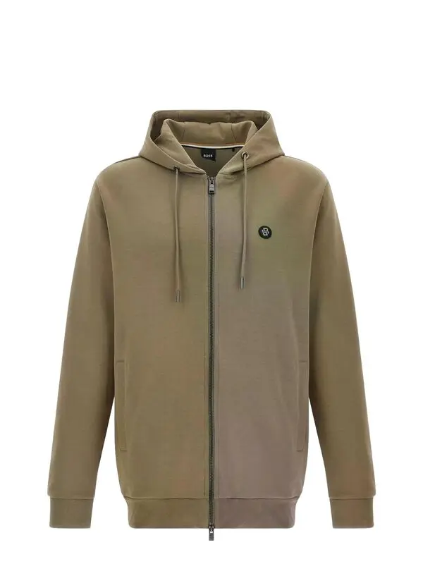 Hugo Boss C-spence 01 Leather-patch Hoodie - Green